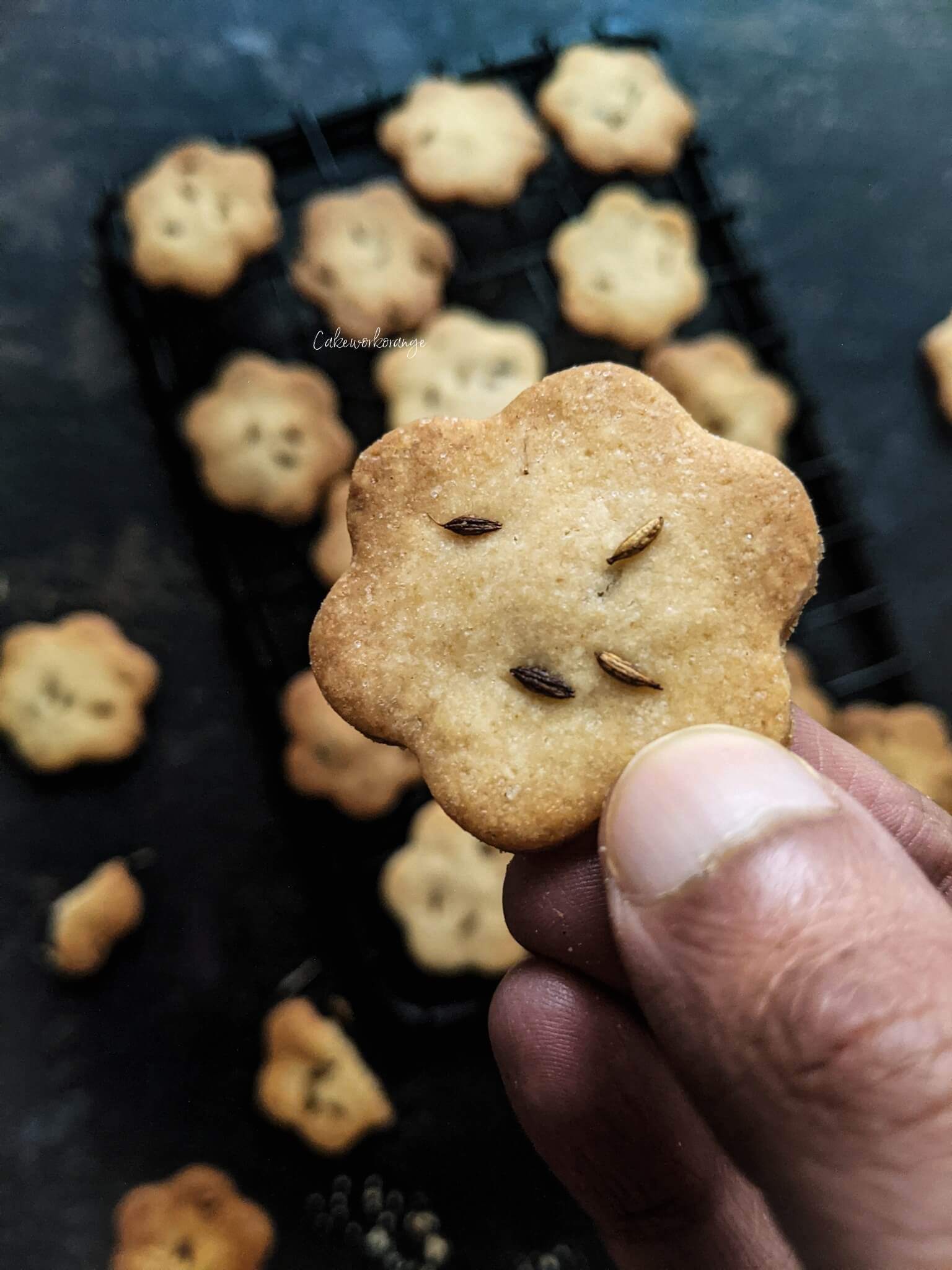 Wholewheat Cumin Cookies | Jeera Cookies - Cakeworkorange