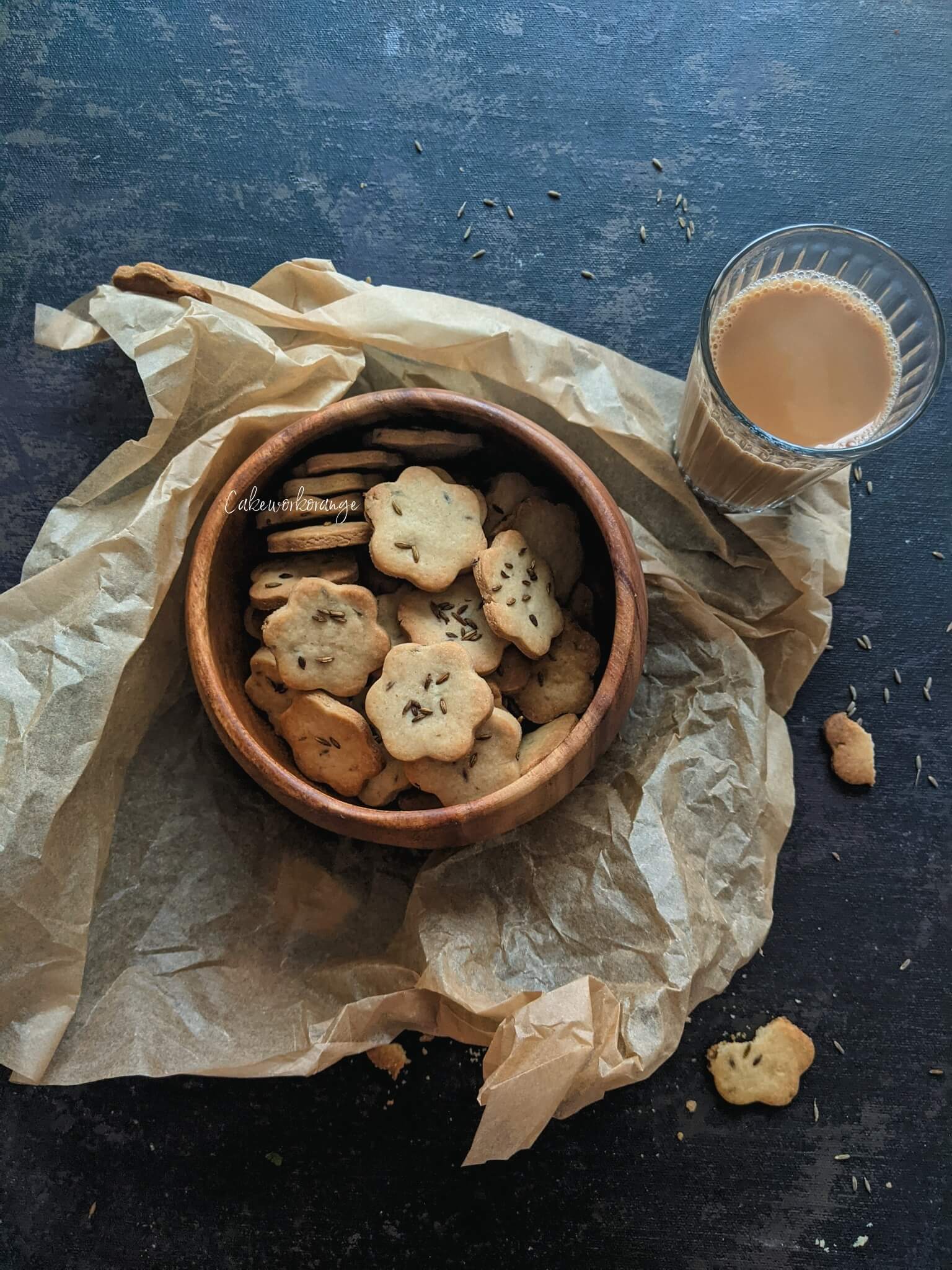 Wholewheat Cumin Cookies | Jeera Cookies - Cakeworkorange