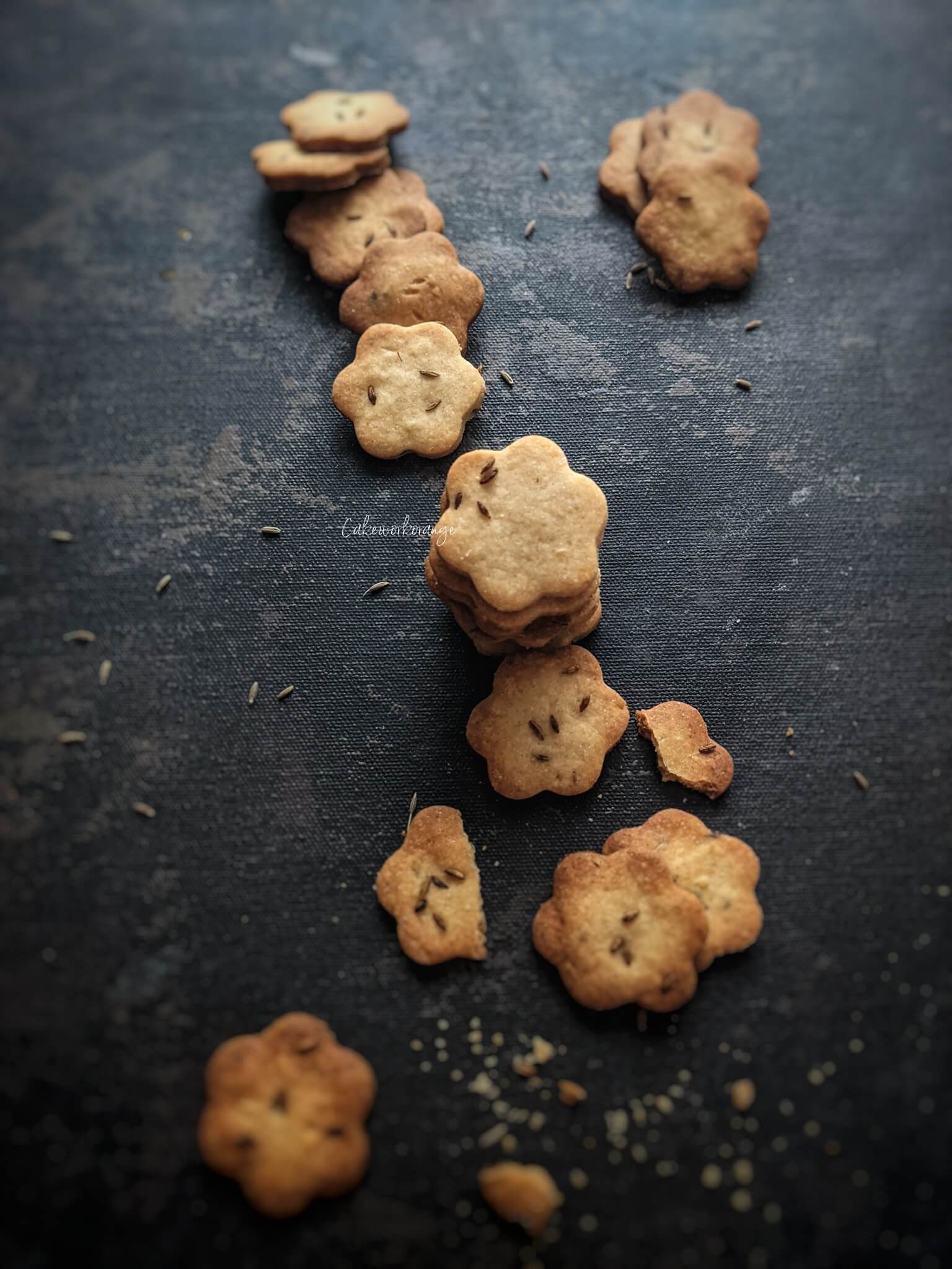 Wholewheat Cumin Cookies | Jeera Cookies - Cakeworkorange