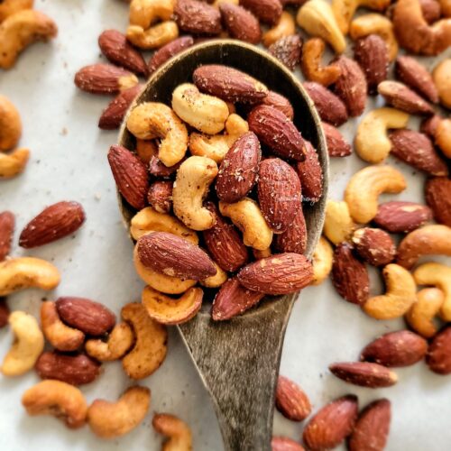Air Fryer Roasted Nuts with Spices - Cakeworkorange