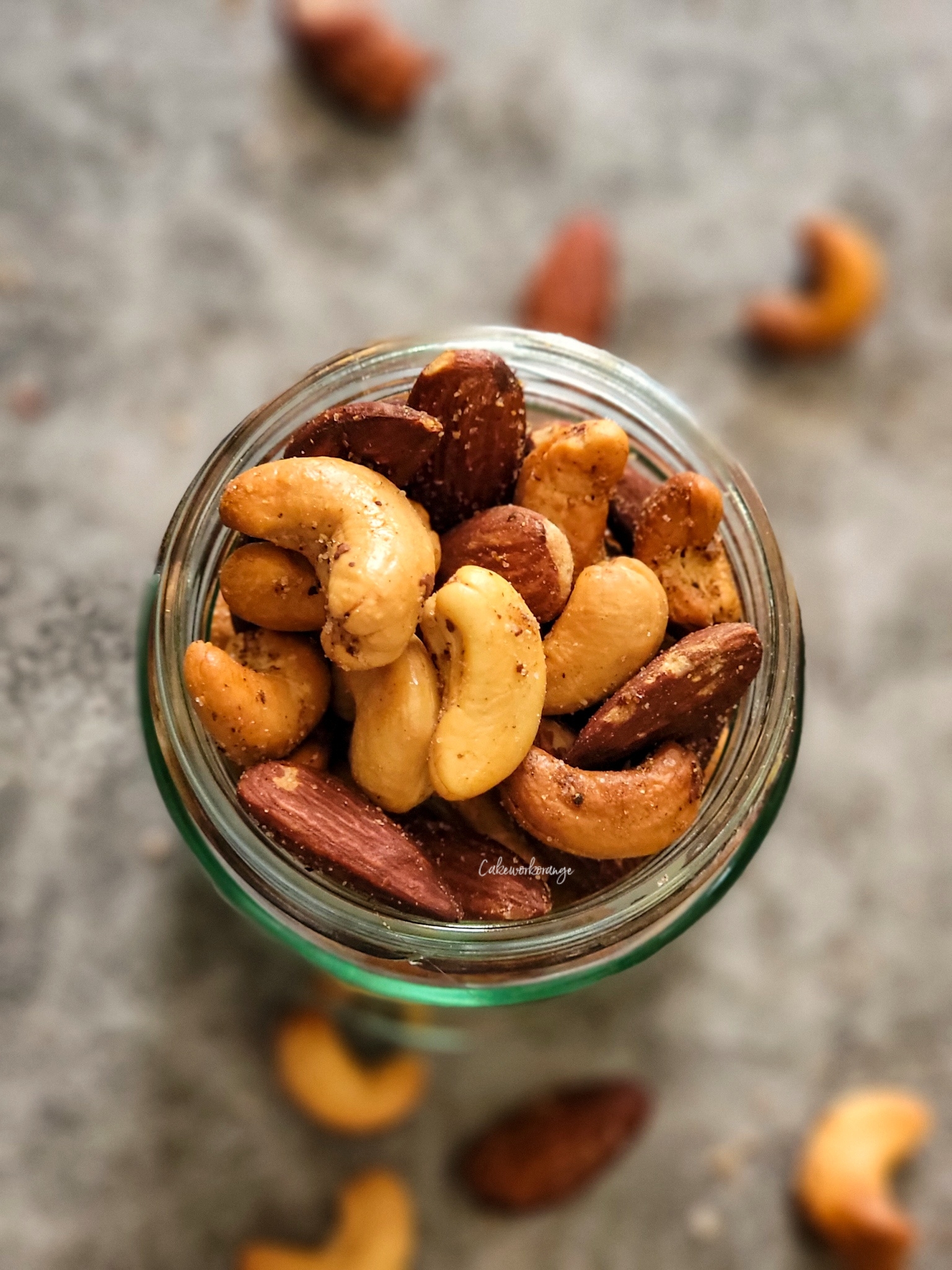 Air Fryer Roasted Nuts with Spices - Cakeworkorange