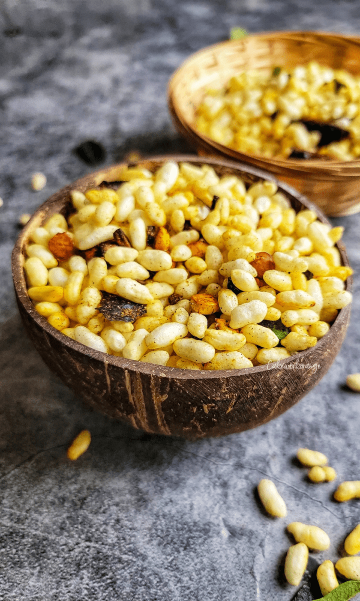 Masala Pori | Kaara Pori (Spicy Puffed Rice Recipe) - Cakeworkorange