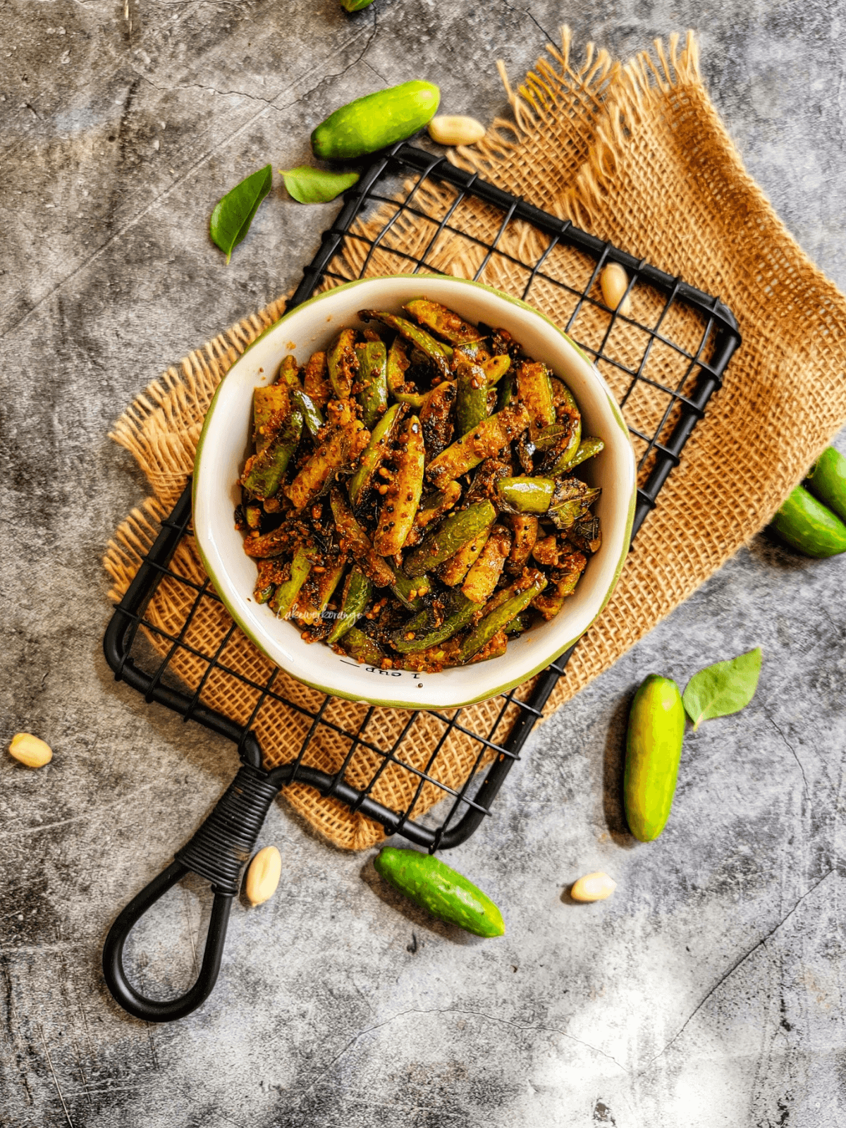 Kovakkai Poriyal with Peanuts - Cakeworkorange