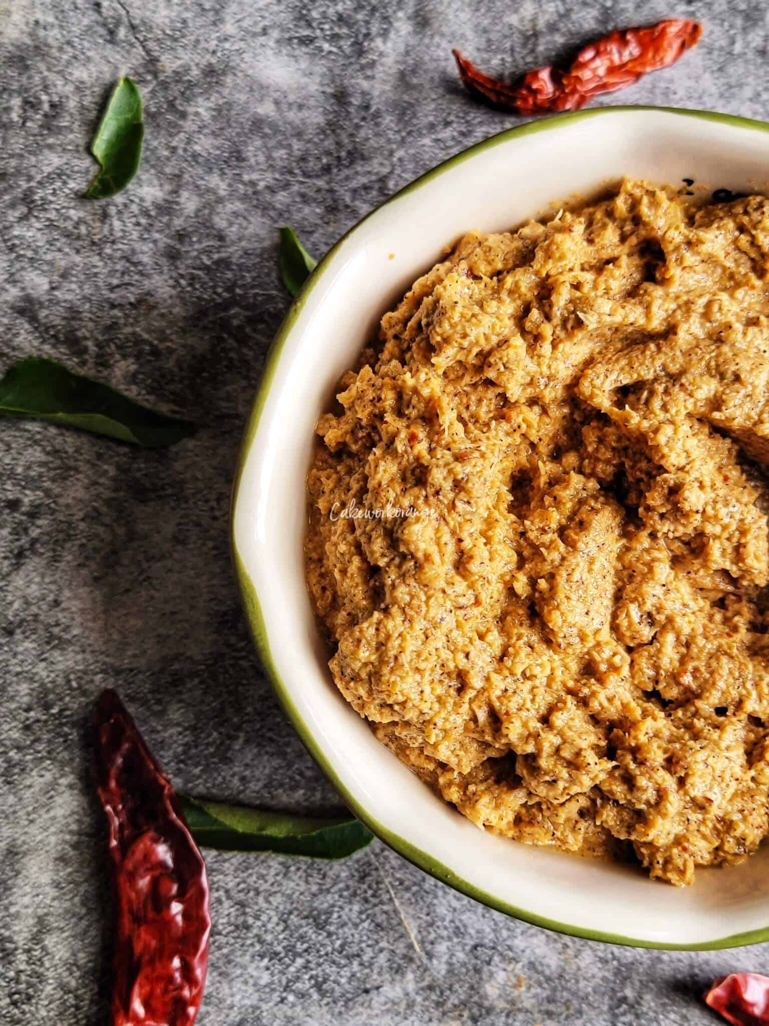 Thengai Thogayal | Coconut Thuvayal Recipe - Cakeworkorange