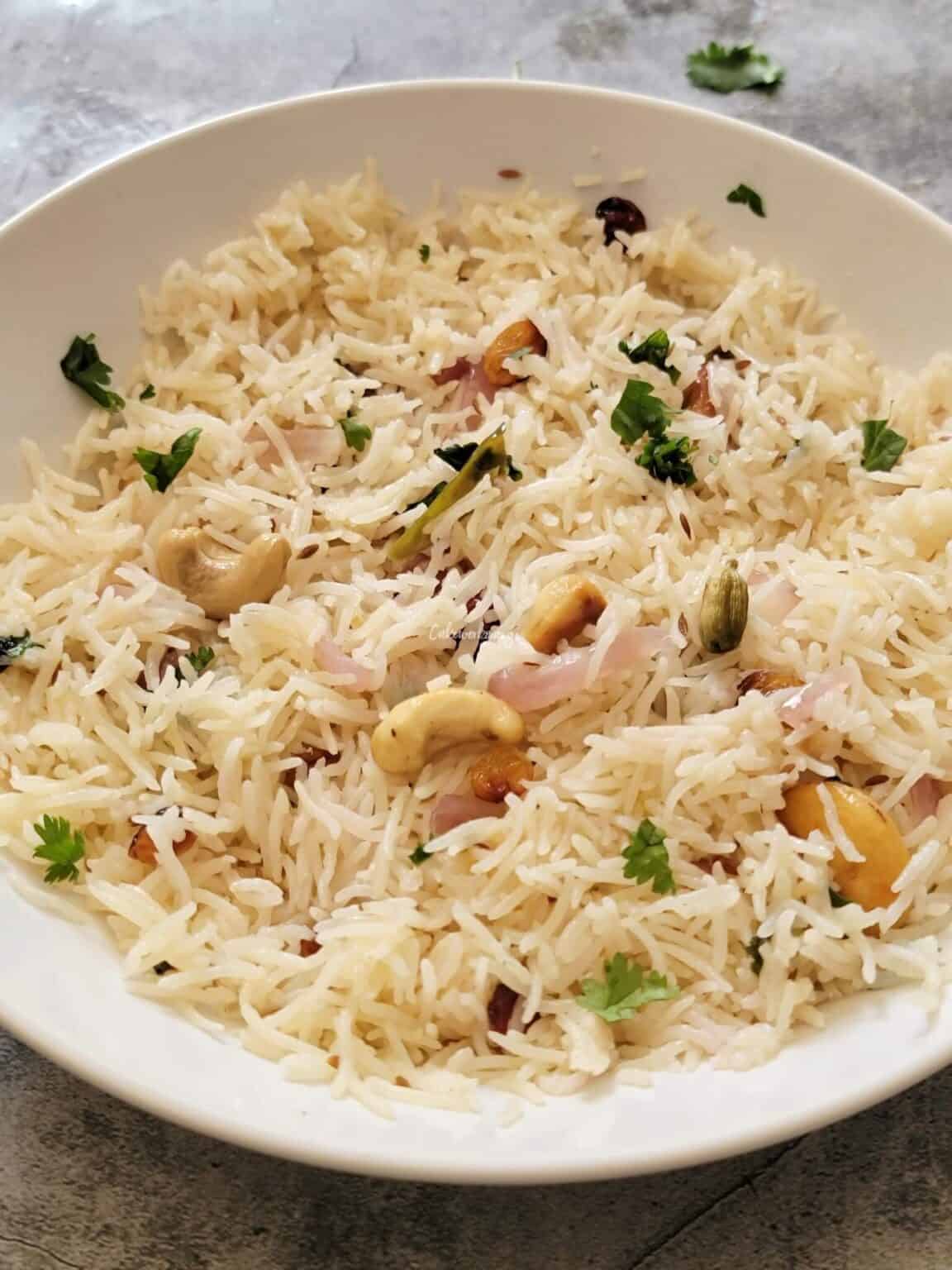 Instant Pot Ghee Rice(Nei Soru) - Cakeworkorange