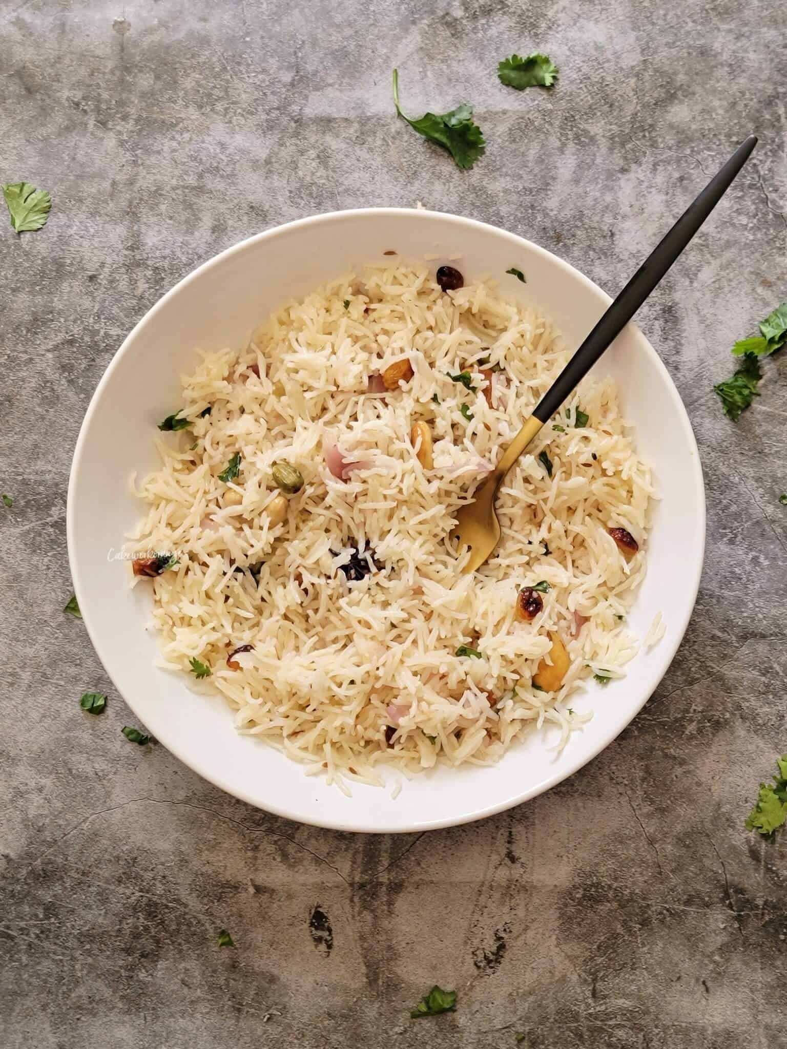 Instant Pot Ghee Rice(Nei Soru) - Cakeworkorange