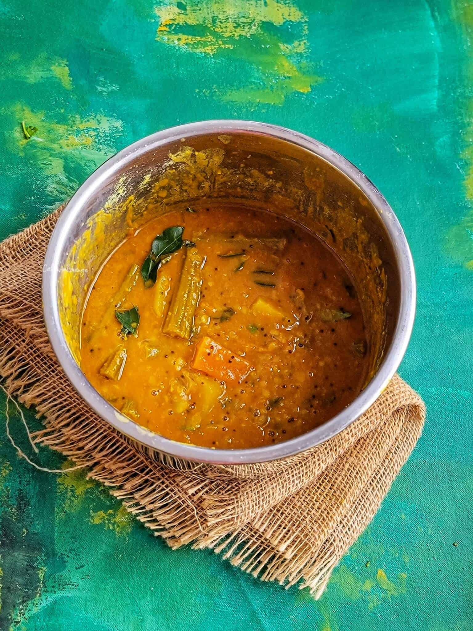 Instant Pot Sambar with Mixed Vegetables - Cakeworkorange