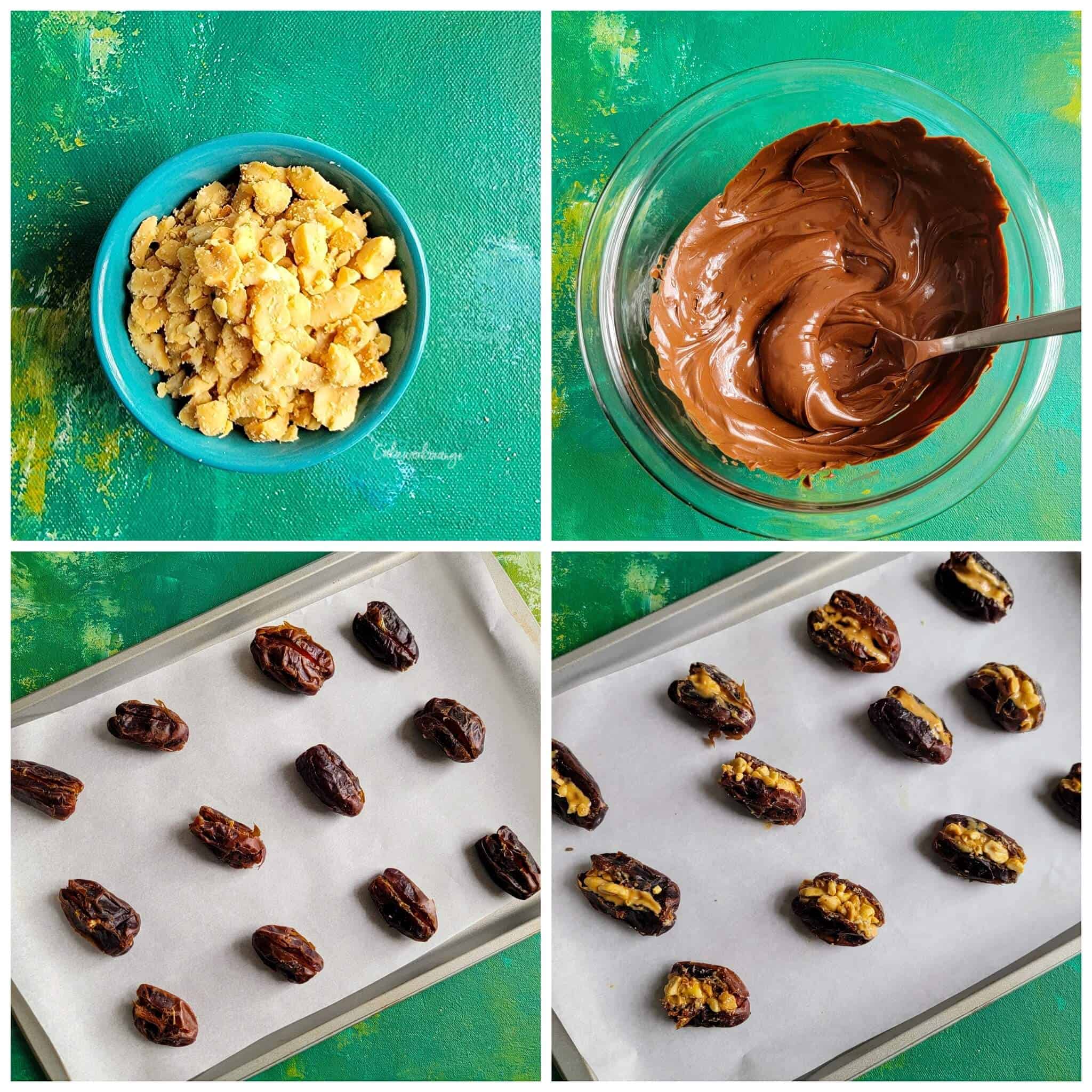 4 Ingredient Dates Snickers | Chocolate Covered Dates - Cakeworkorange