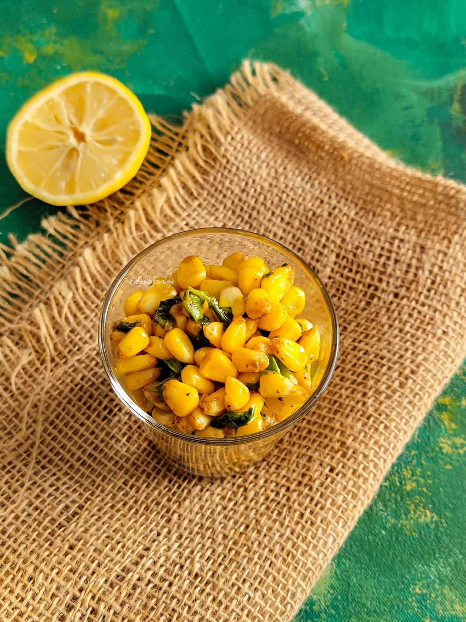 Masala Corn Recipe | Sweet Corn Chaat - Cakeworkorange