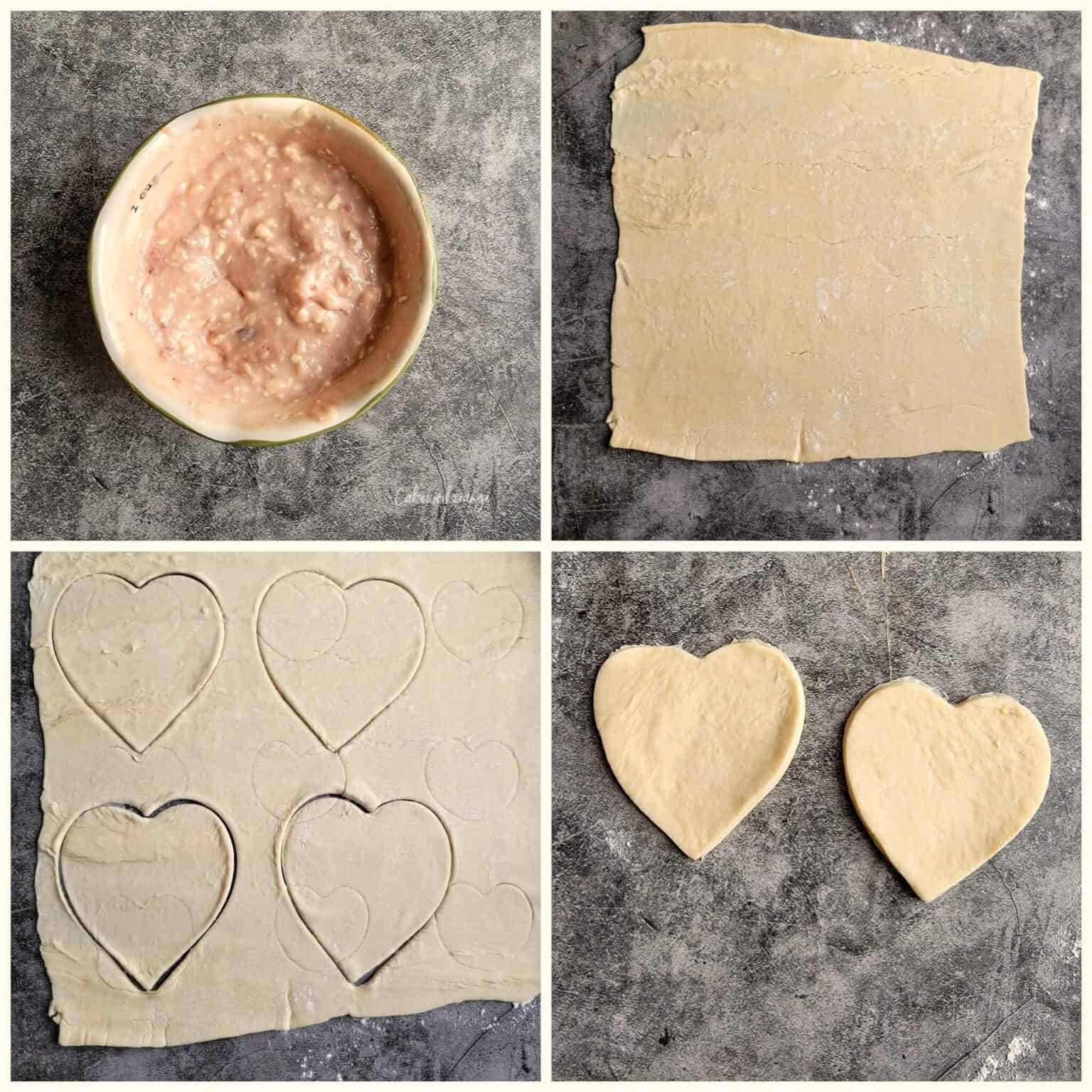 Easy Strawberry Jam Puff Pastry Hearts - Cakeworkorange