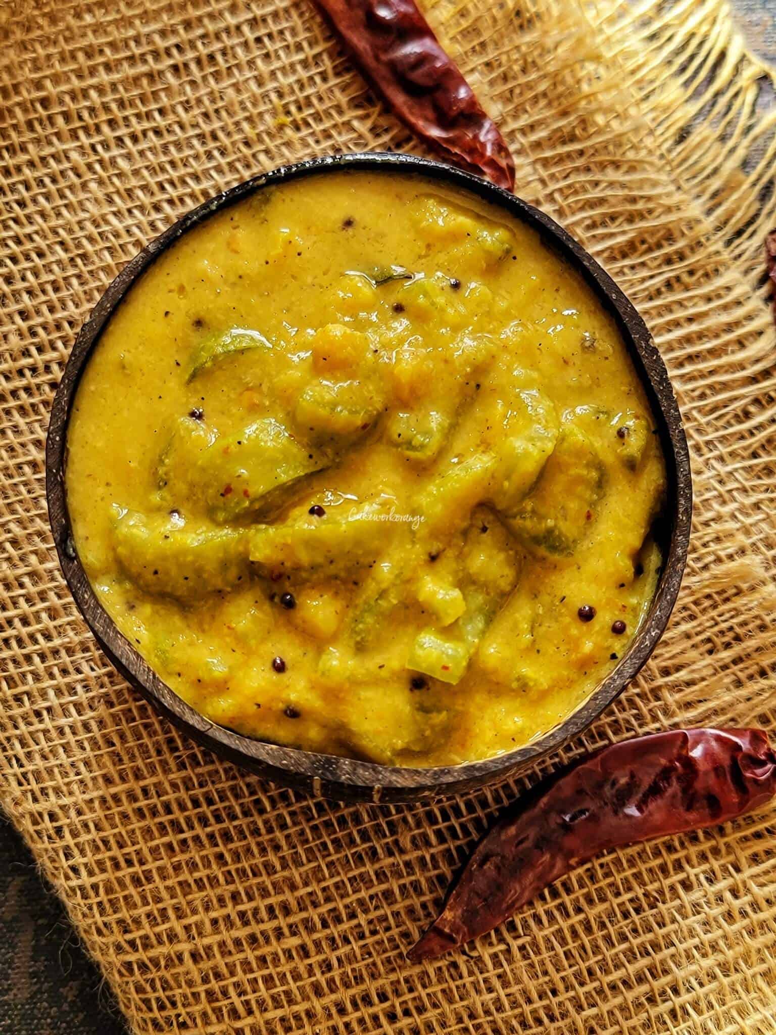 Pudalangai Kootu | Snake Gourd Curry Recipe - Cakeworkorange