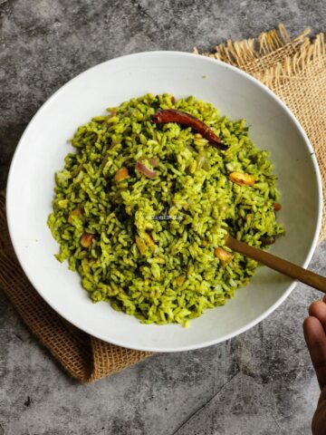 Kothamalli Sadam | Easy Coriander Leaves Rice Recipe - Cakeworkorange