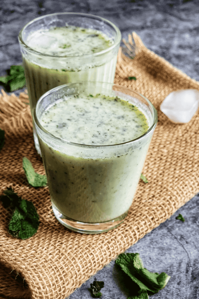 Mint Chaas Recipe | Spiced Pudina Buttermilk - Cakeworkorange