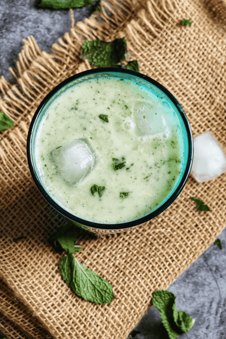 Mint Chaas Recipe | Spiced Pudina Buttermilk - Cakeworkorange