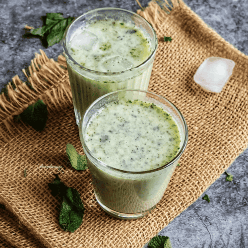 Mint Chaas Recipe | Spiced Pudina Buttermilk - Cakeworkorange
