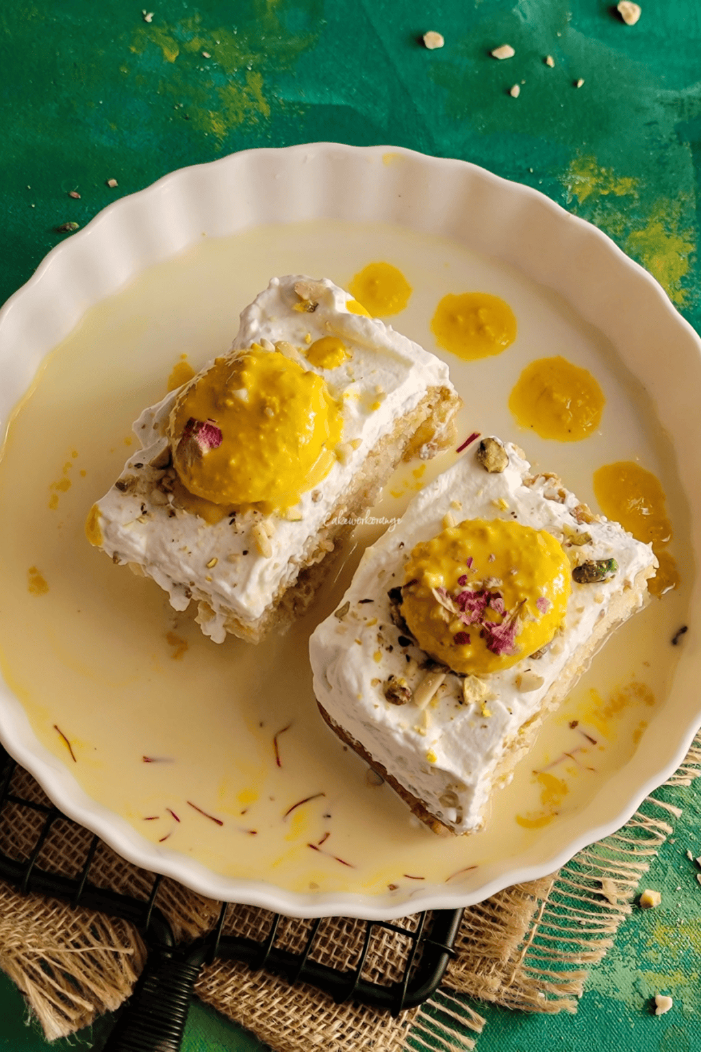 Eggless Rasmalai Tres Leches Cake Recipe - Cakeworkorange